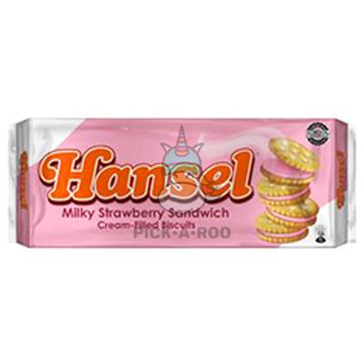 Hansel Milky Strawberry Sandwich Cream-Filled Biscuits | PICK.A.ROO"