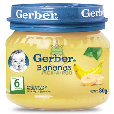 Gerber Bananas Pureed Baby Food After 6 Months | PICK.A.ROO"