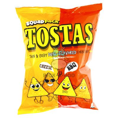 Tostas Squadpack Dual-Flavored Corn Chips in Cheese and BBQ | PICK.A.ROO"