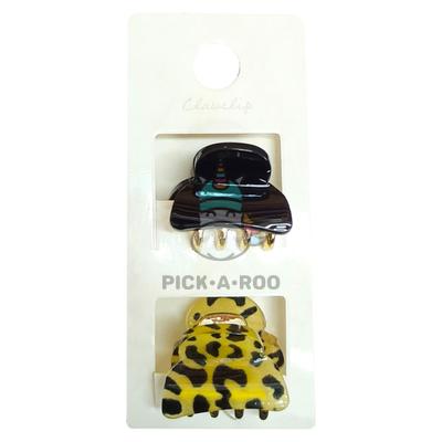 Daiso Japan Hair Clip Set Glossy Leopard | PICK.A.ROO"